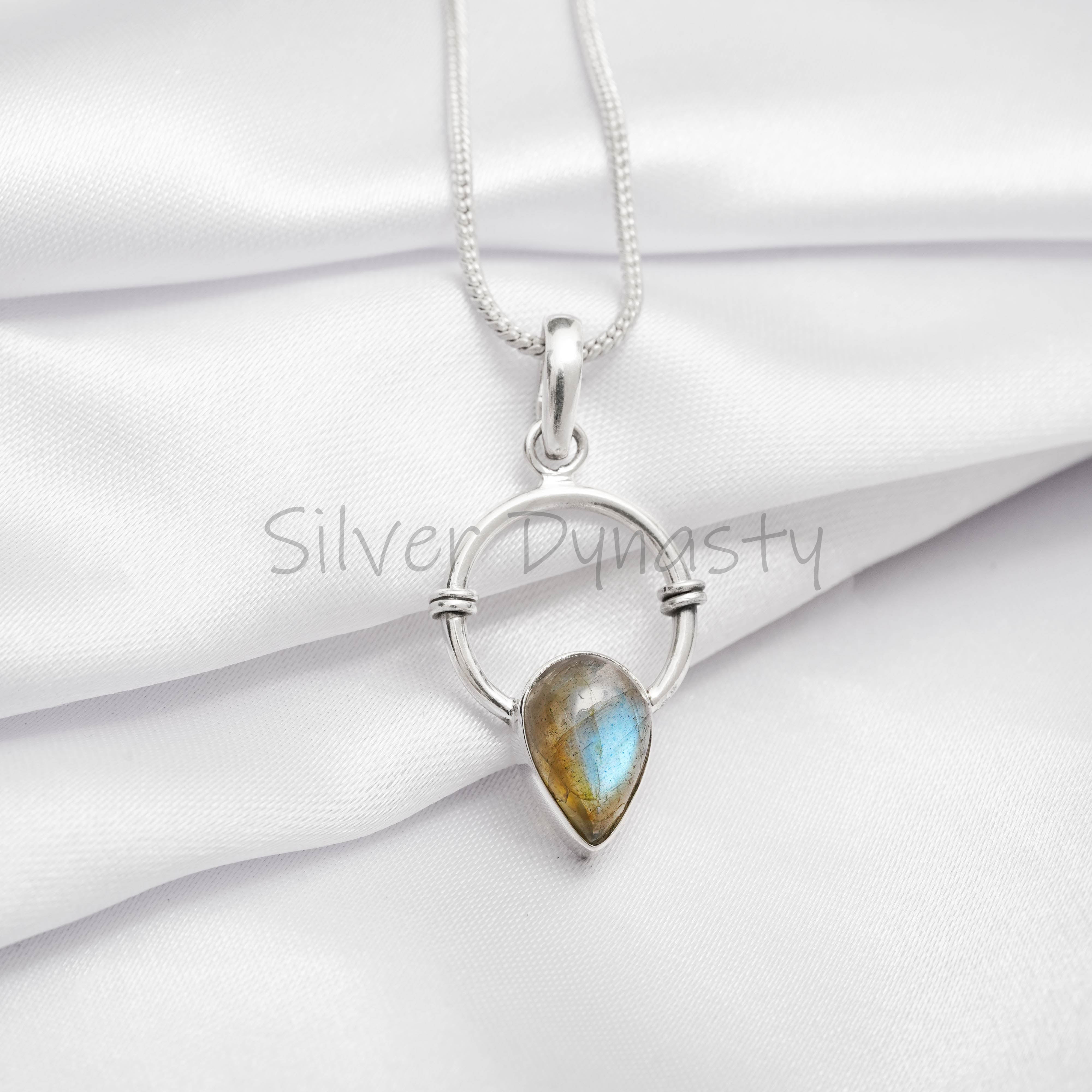 Labradorite Pendant, 925 Solid Sterling Silver Pendant – Silver Dynasty